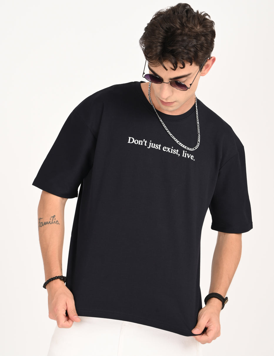 Drop Shoulder Half Sleeve Navy Blue T Shirt – Address Apparels