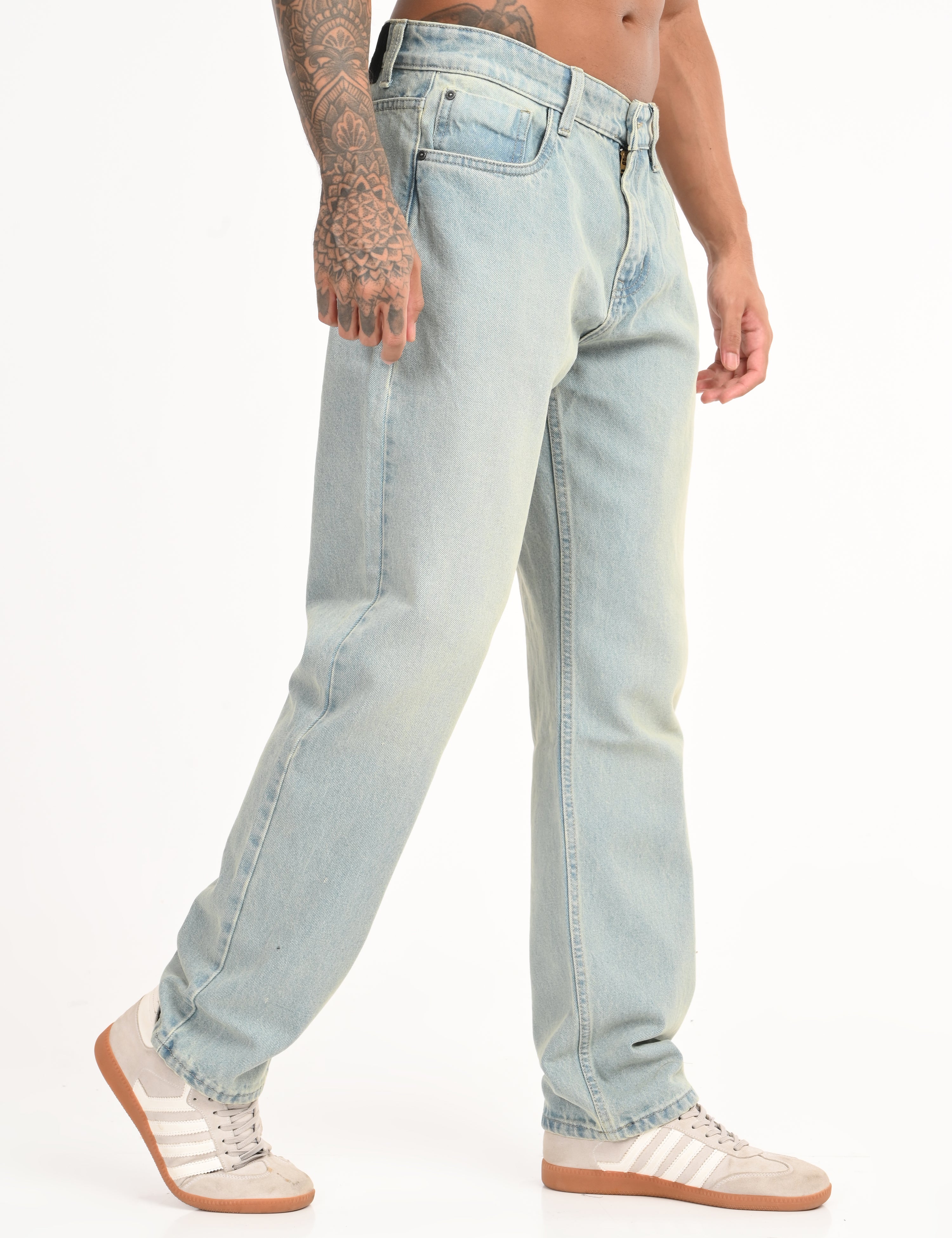 Regular Fit Ice Blue Denim Pants – Address Apparels