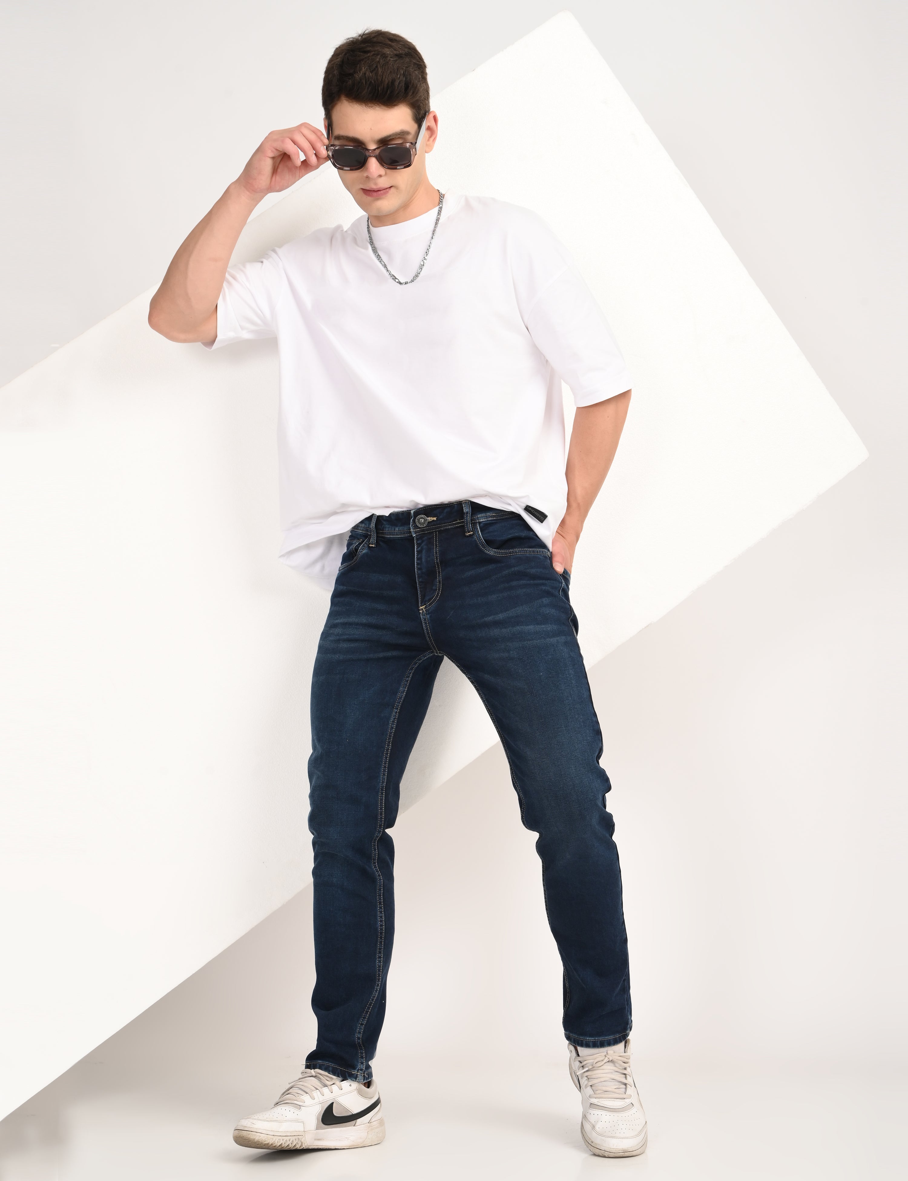 Slim Fit Dark Navy Denim Pants – Address Apparels