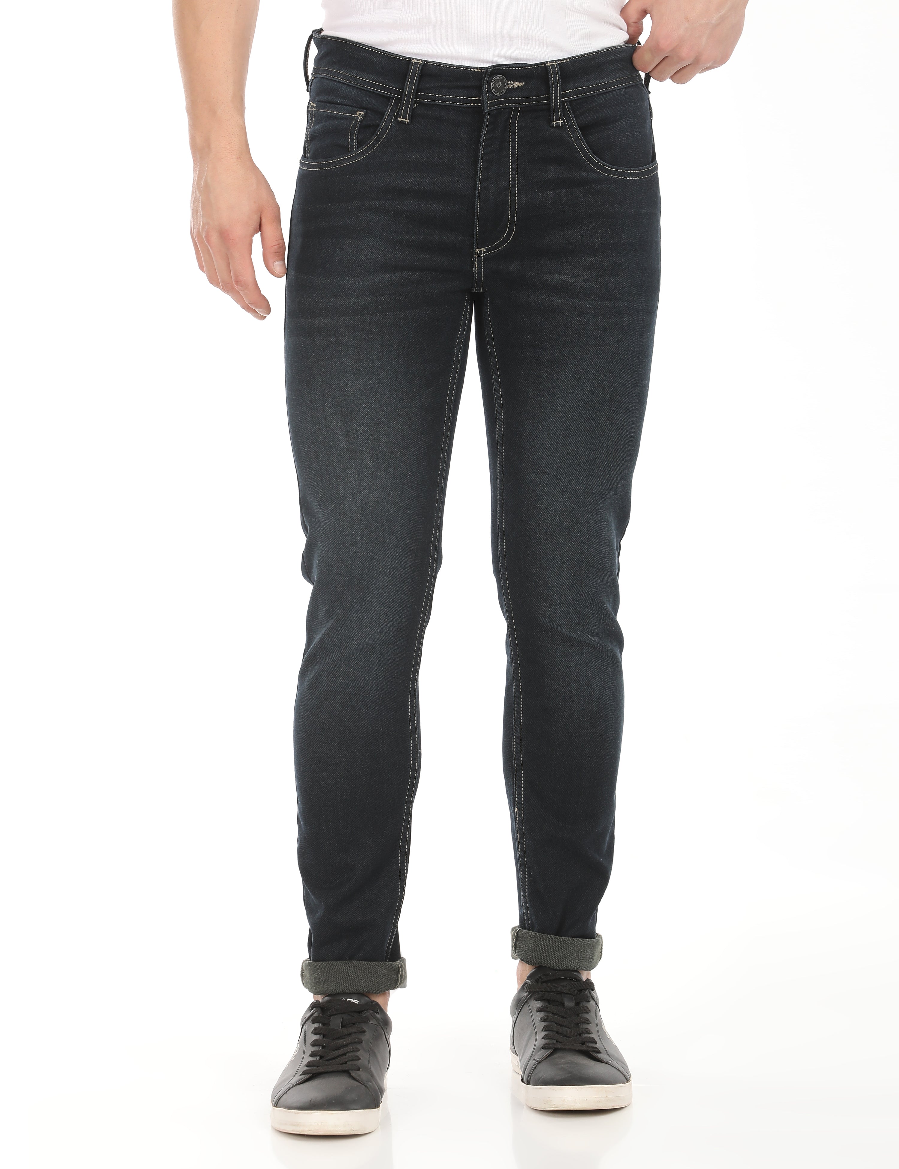 Slim Fit Deep Ocean Denim Pants – Address Apparels