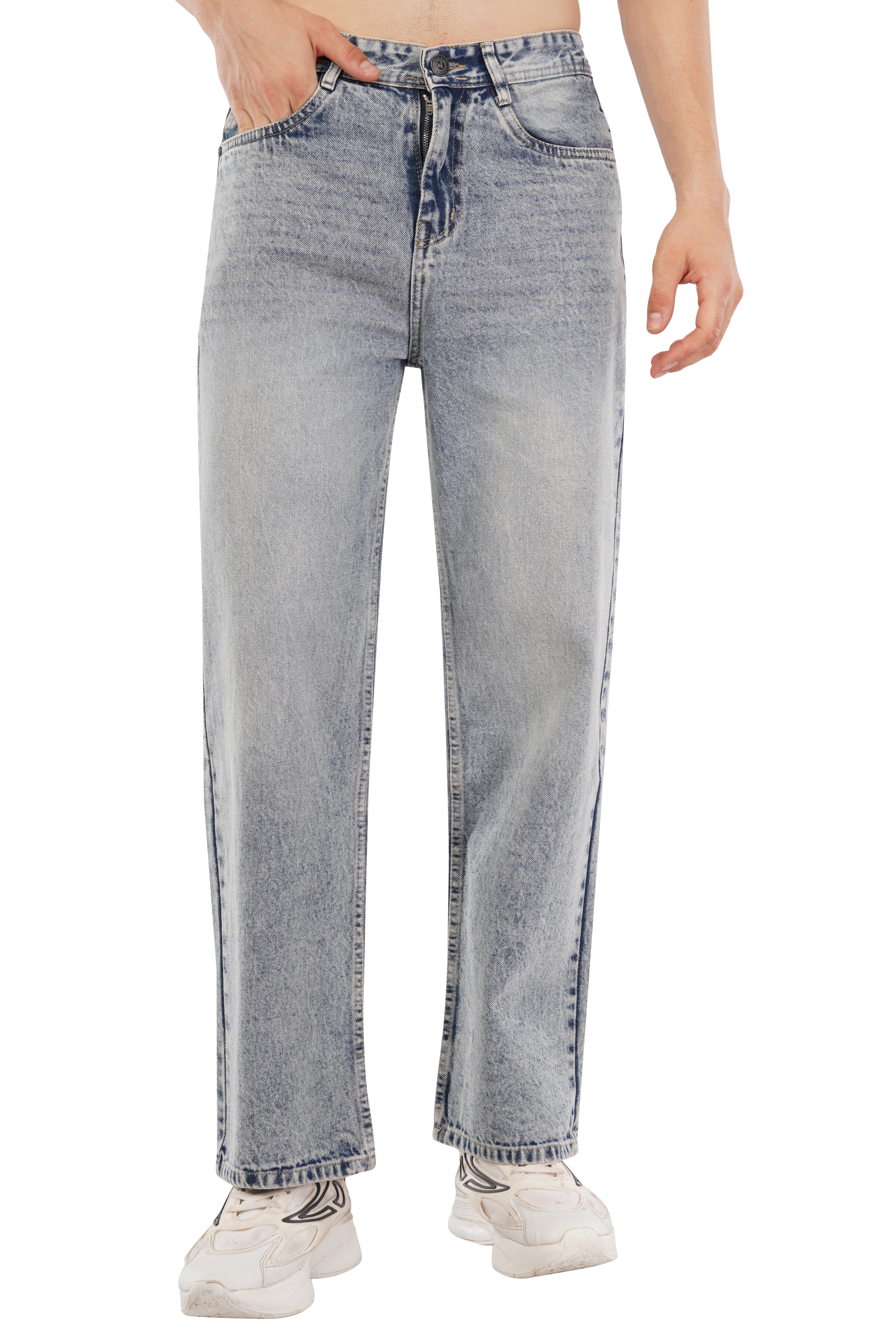 Straight Cut Tinted Blue Denim Pants – Address Apparels