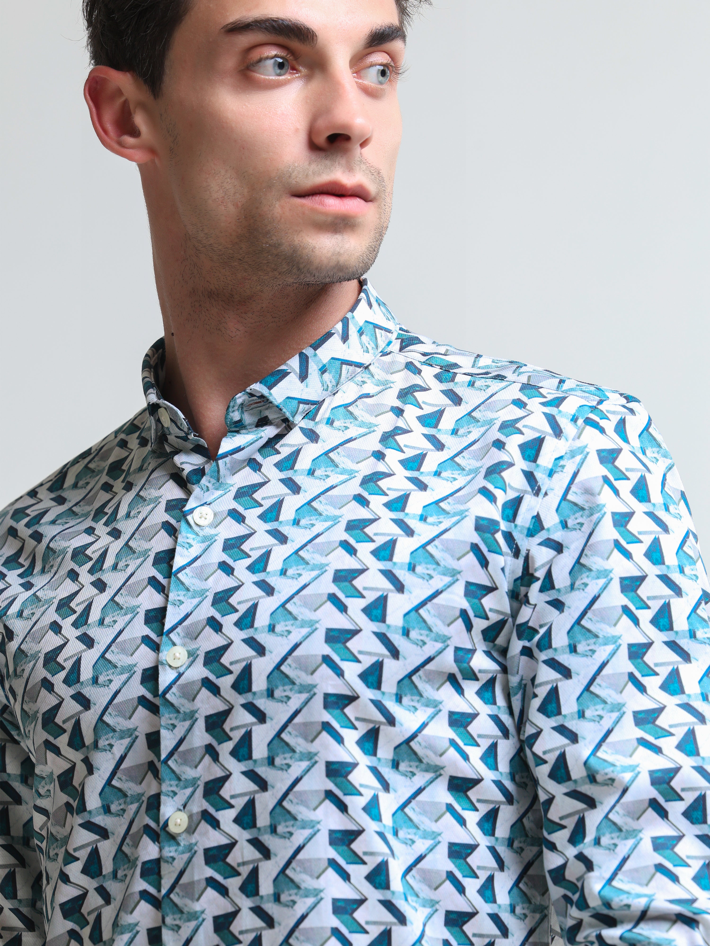 Teal Tranquility Slim Fit Full Sleeve – Address Apparels