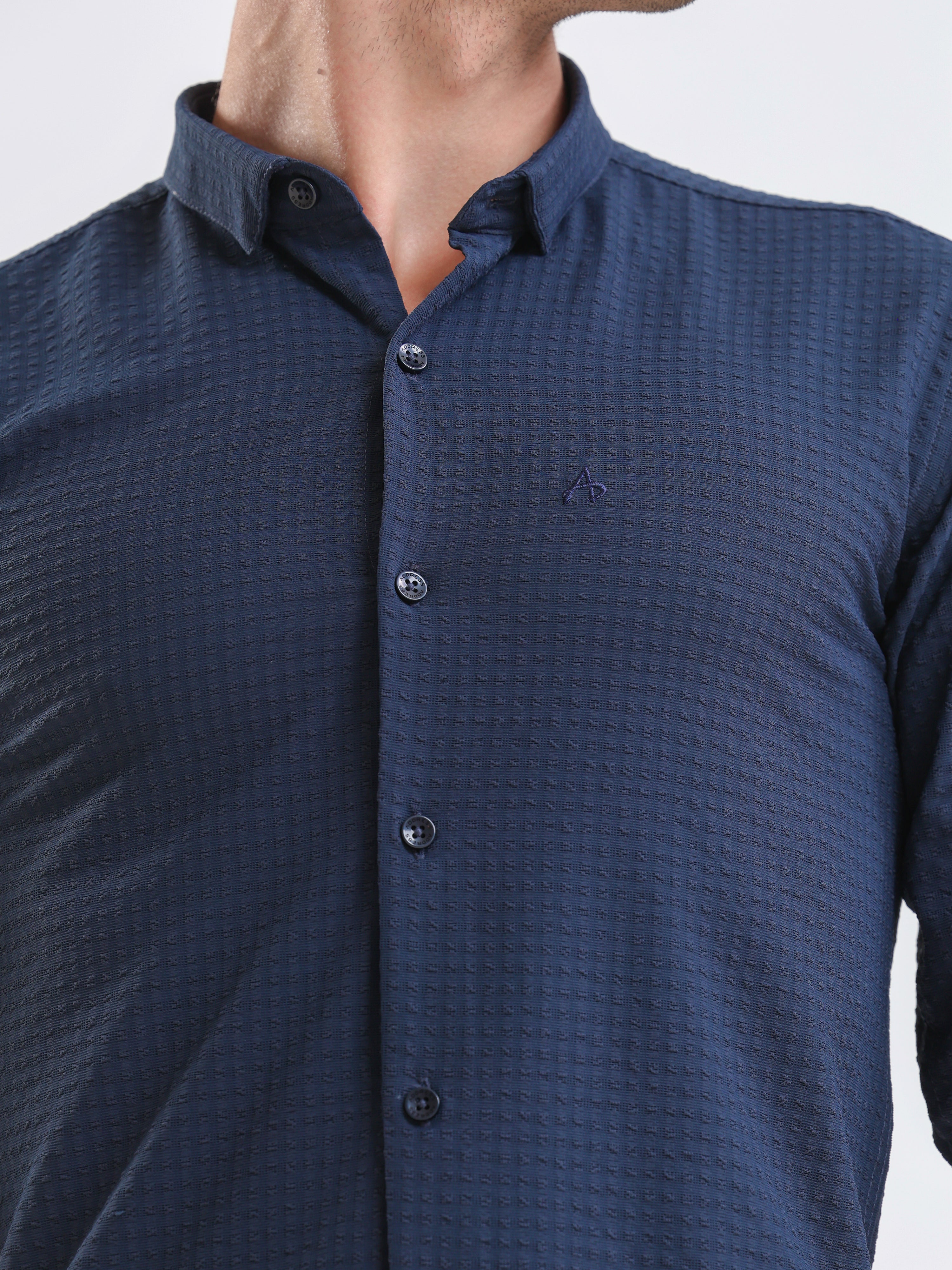 Midnight Navy Slim Fit Full Sleeve – Address Apparels