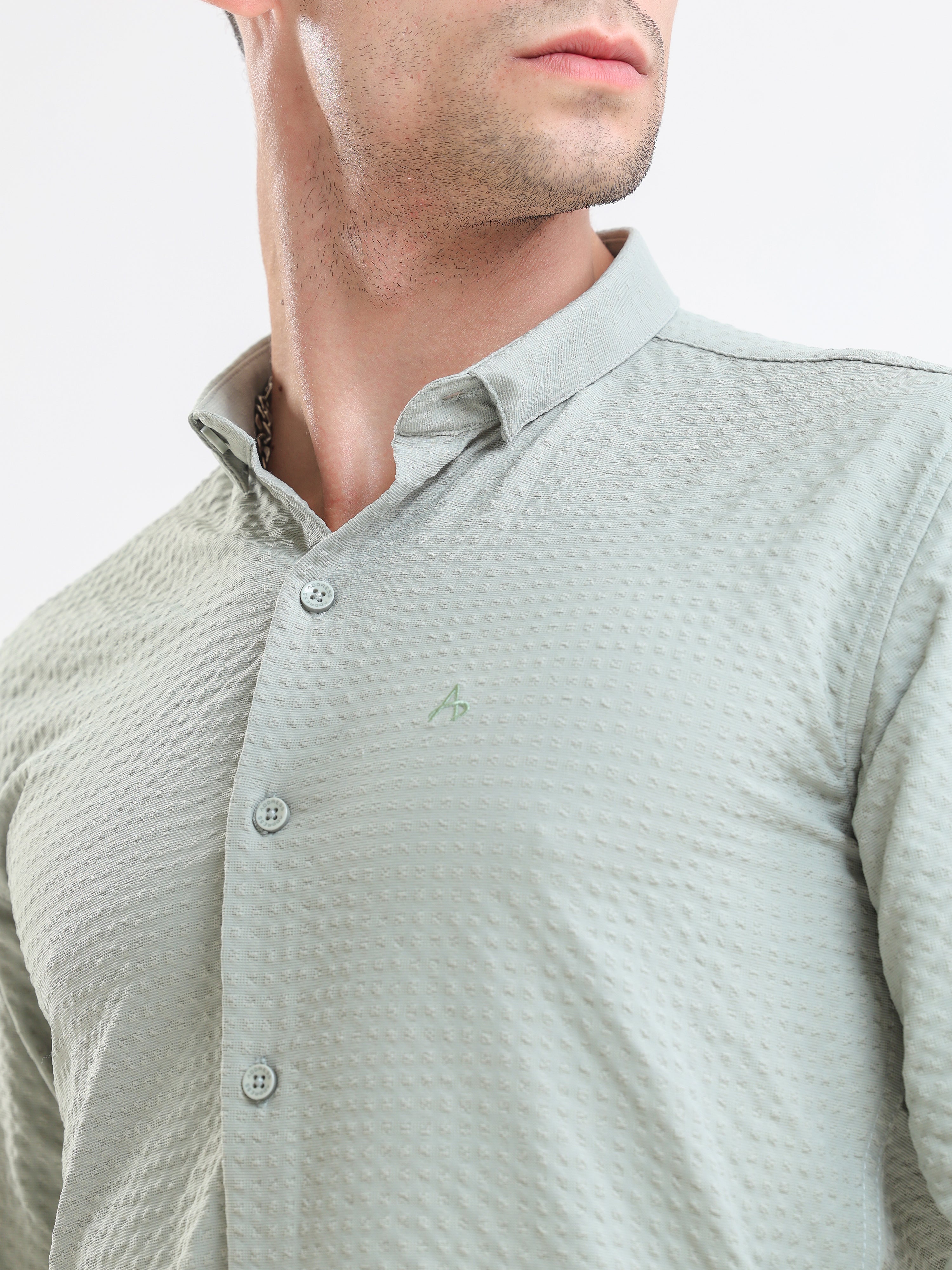 Laurel Green Elegance Slim Fit Full Sleeve – Address Apparels
