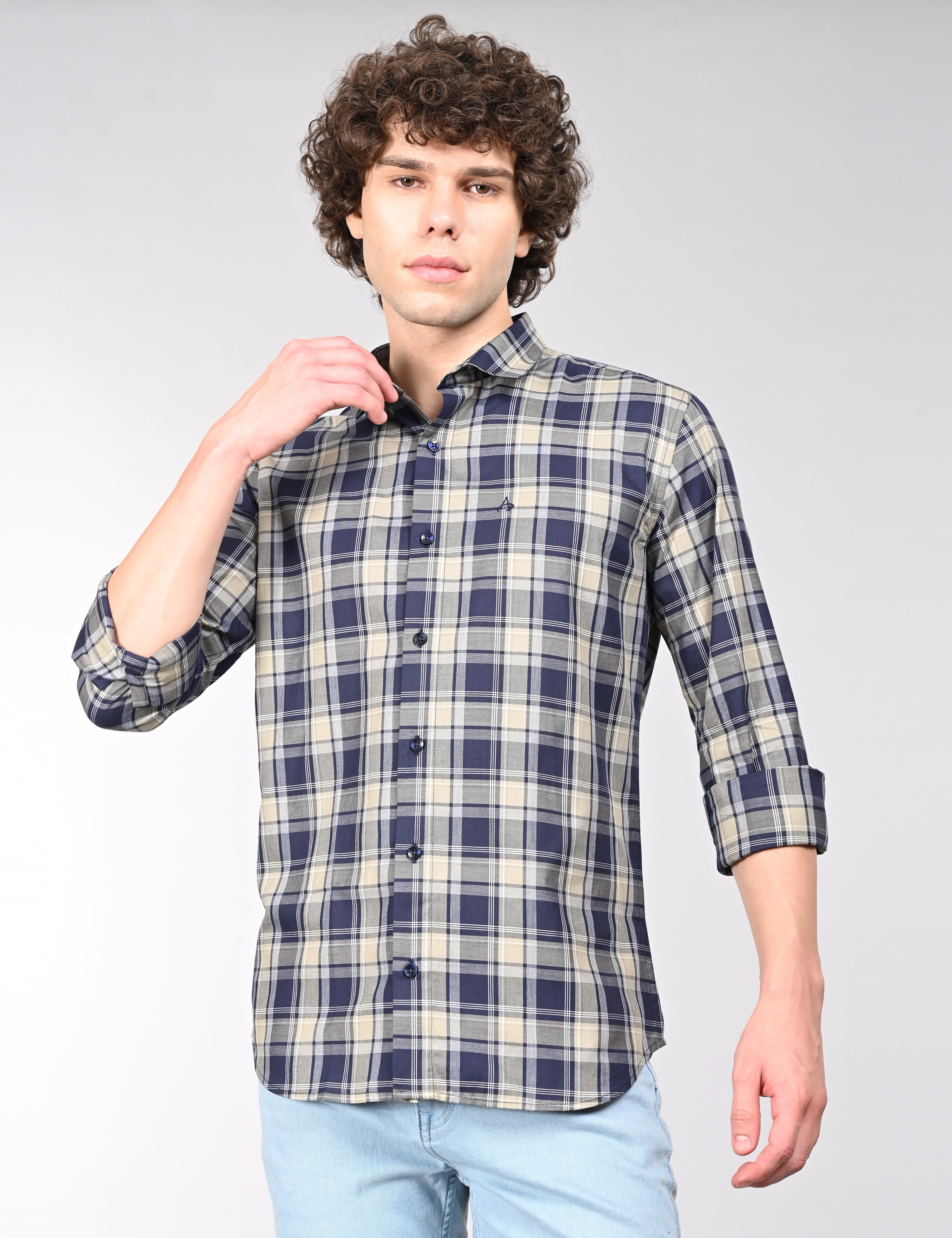 Full sleeve slim fit check shirt – Address Apparels
